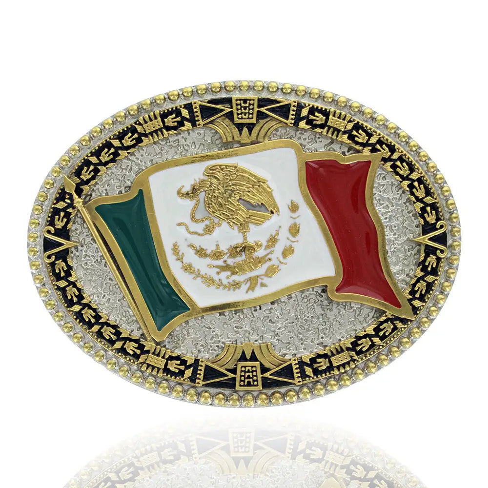 Grand Mexican Flag Attitude Buckle – French's Boots
