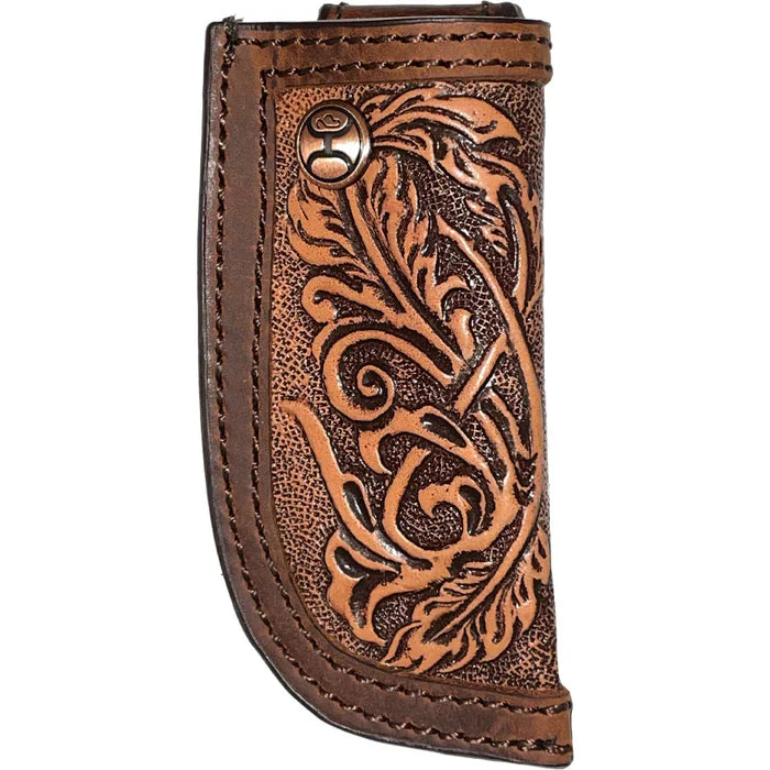 "Phoenix" Hand Tooled Knife Sheath Brown/Tan – French's Boots