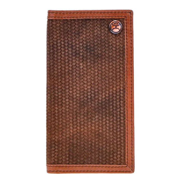 "Hooey Classic Roughout" Rodeo Hooey Wallet Brown Leather -Basket Weav ...